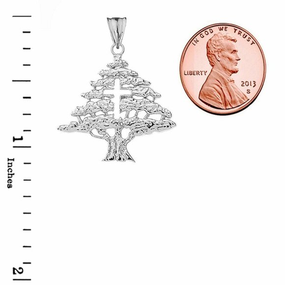 Element Shine | Jewelry | Silver Lebanon Lebanese Cedar Tree Cross ...